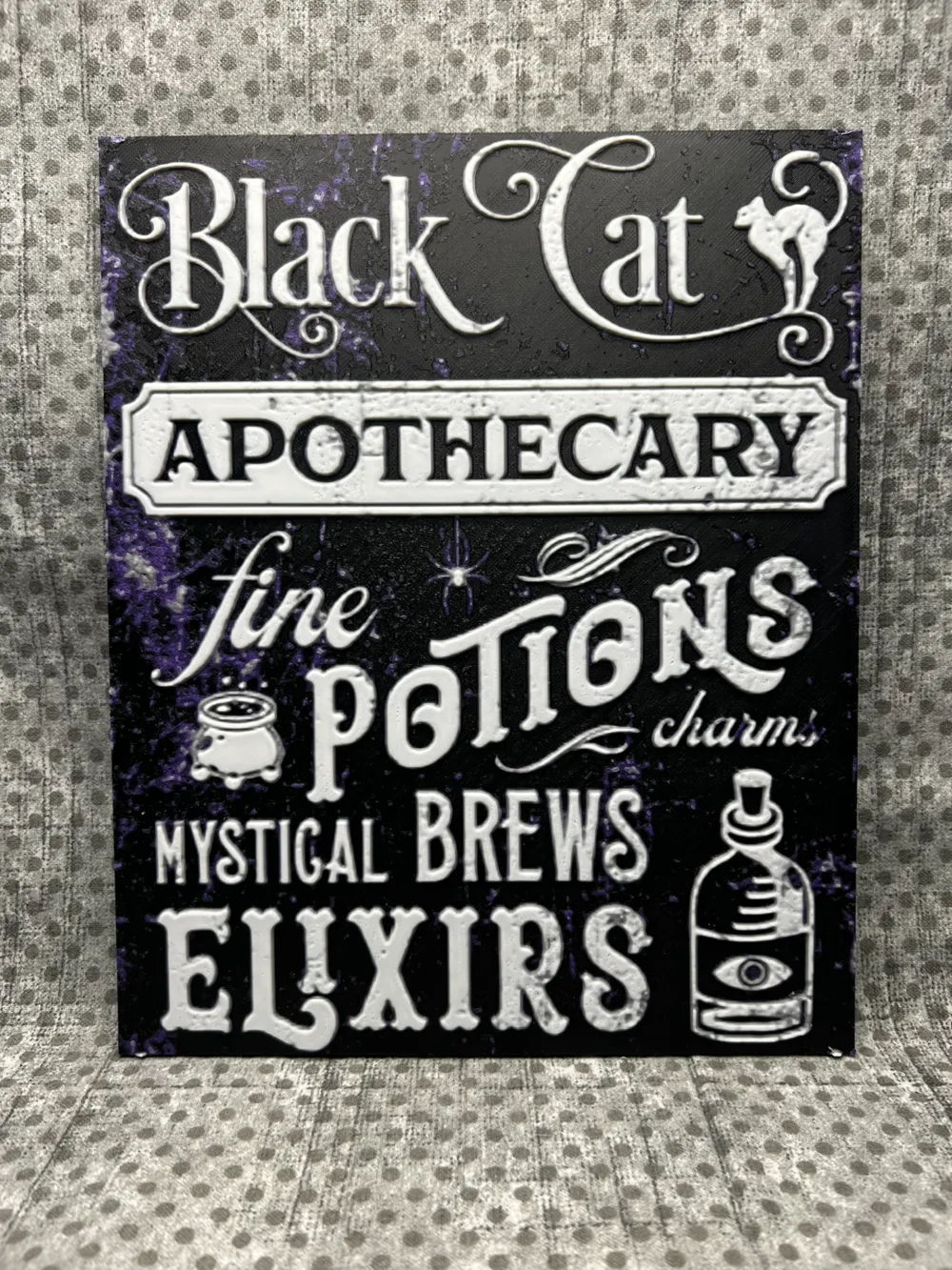 Black Cat apothecary Hueforge wall art filament painting by Gator_1605 ...