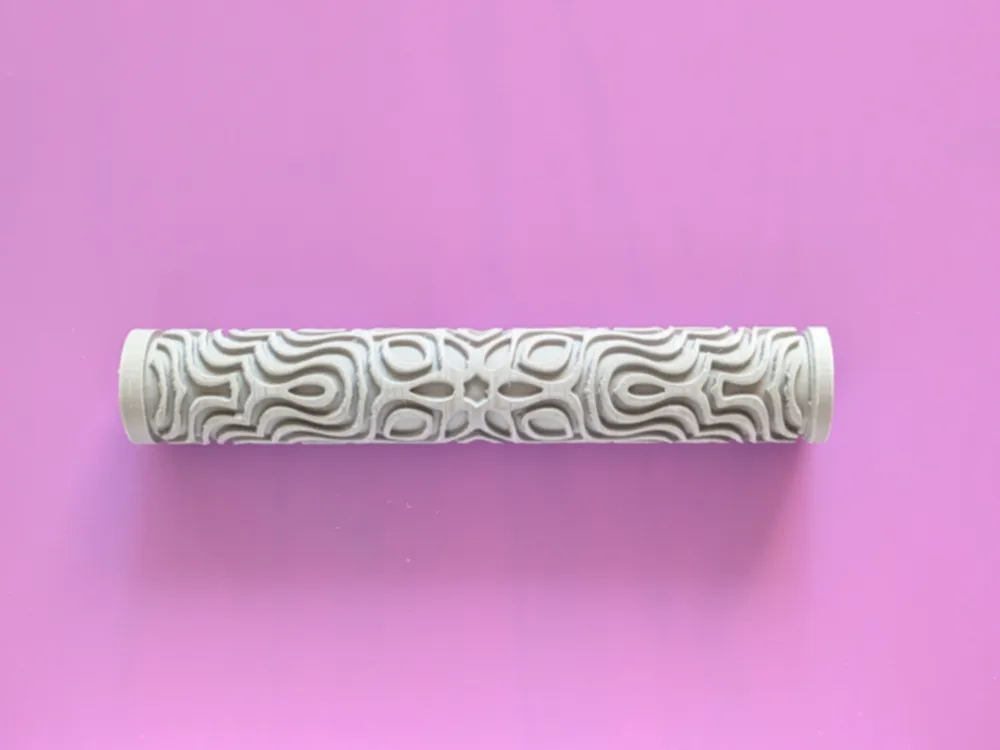 Texture Rolling Pin - Wavy Flower Pattern - Free 3D Print Model ...