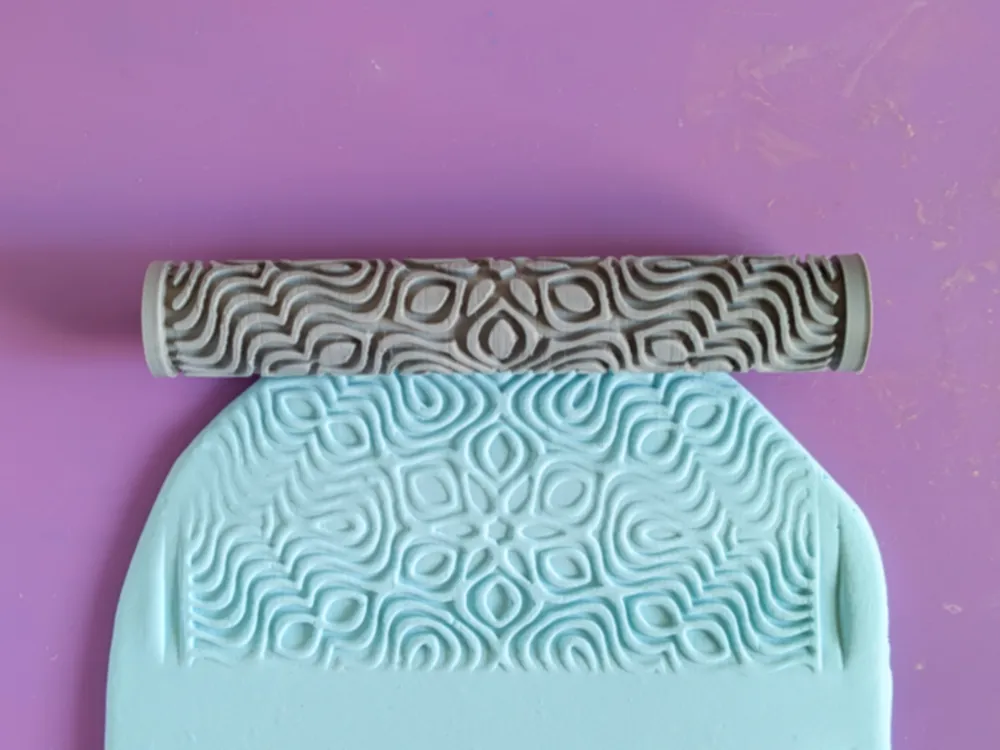 Texture Rolling Pin - Wavy Flower Pattern - Free 3D Print Model ...