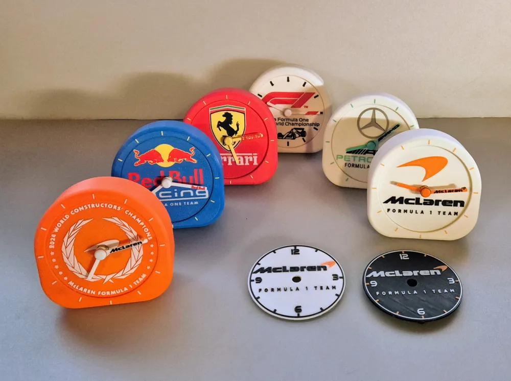 Formula 1 Teams, table clock, Ferrari, Mercedes, FIA - Free 3D Print ...
