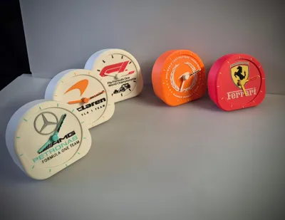 Formula 1 Teams, table clock, Ferrari, Mercedes, FIA by JLA1mini ...