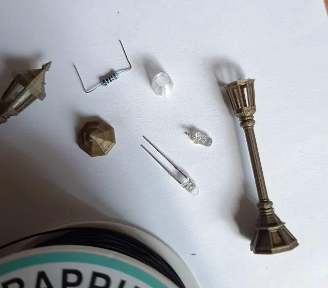 MrJ Old Street Lamp HO Scale - Requires 0.2mm by MrJ - MakerWorld