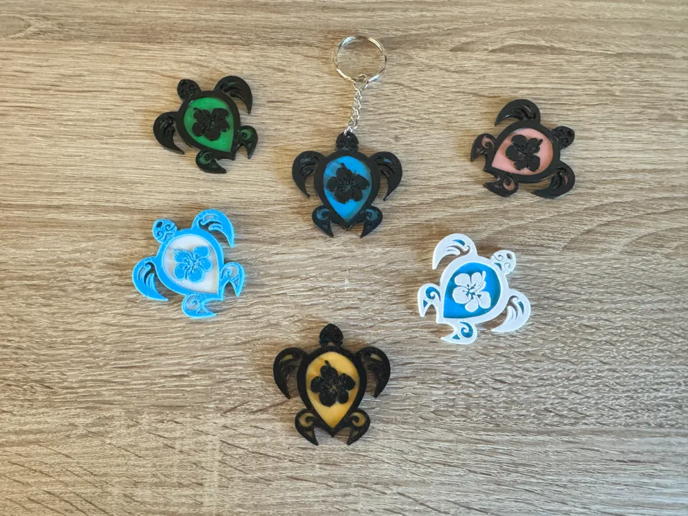 Sea turtle keychain by Babylone MakerWorld: Download Free 3D Models