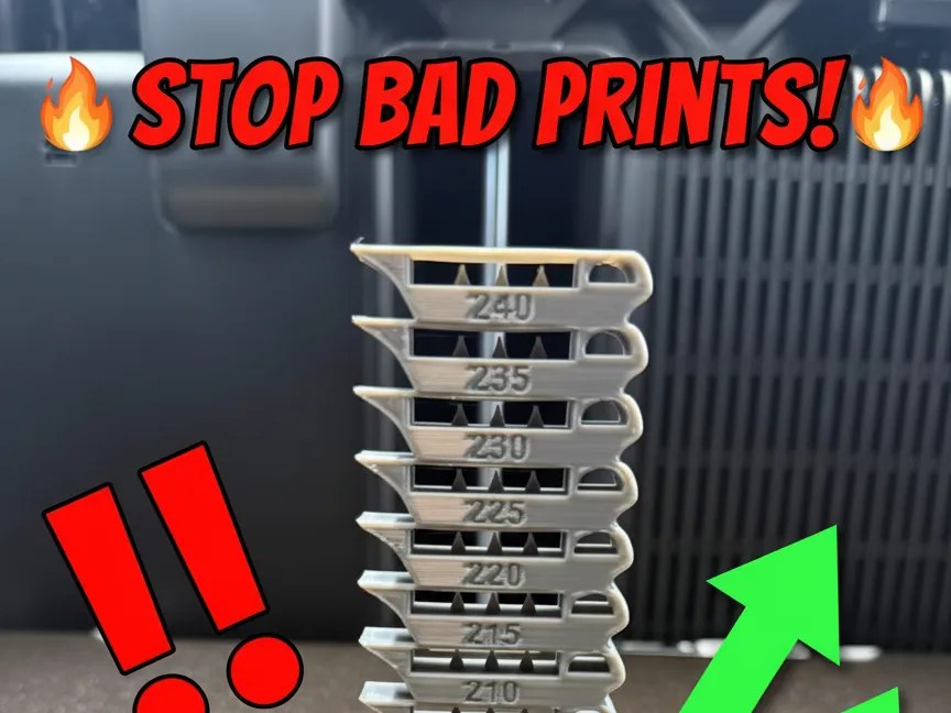 Calibration Temperature Tower for PLA Filament - Free 3D Print Model ...