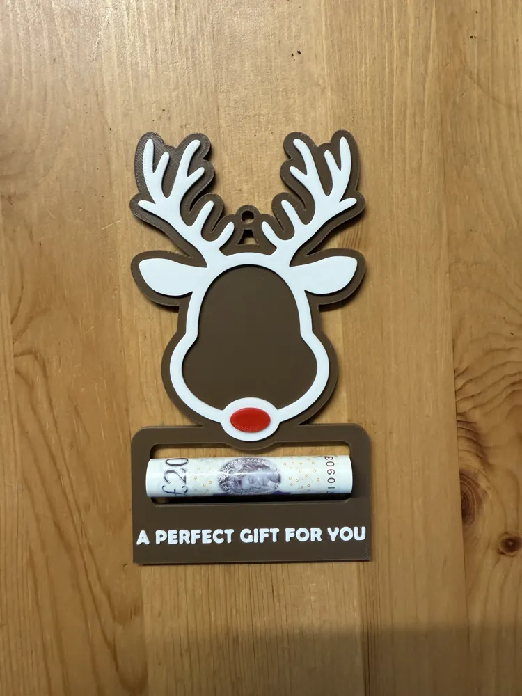 Reindeer Money Christmas Gift/Tree Decoration - Free 3D Print Model ...