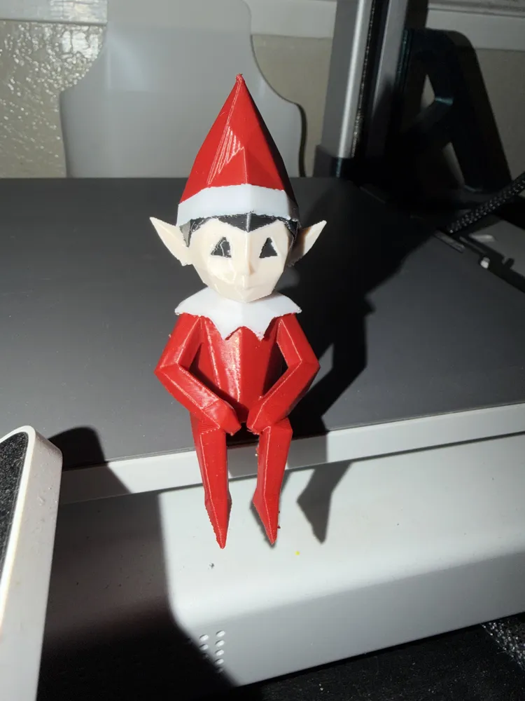 Low Poly Elf on the Shelf Sitting Holiday Figure by Wesley MakerWorld ...