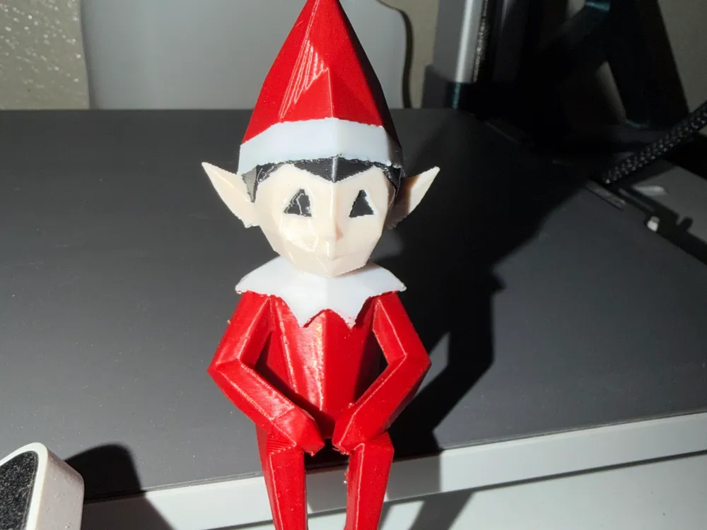 Low Poly Elf on the Shelf Sitting Holiday Figure - Free 3D Print Model ...