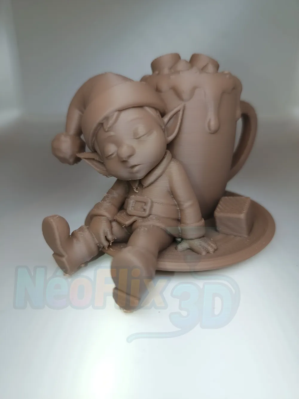 Sleeping Elf with Hot Chocolate - Free 3D Print Model - MakerWorld