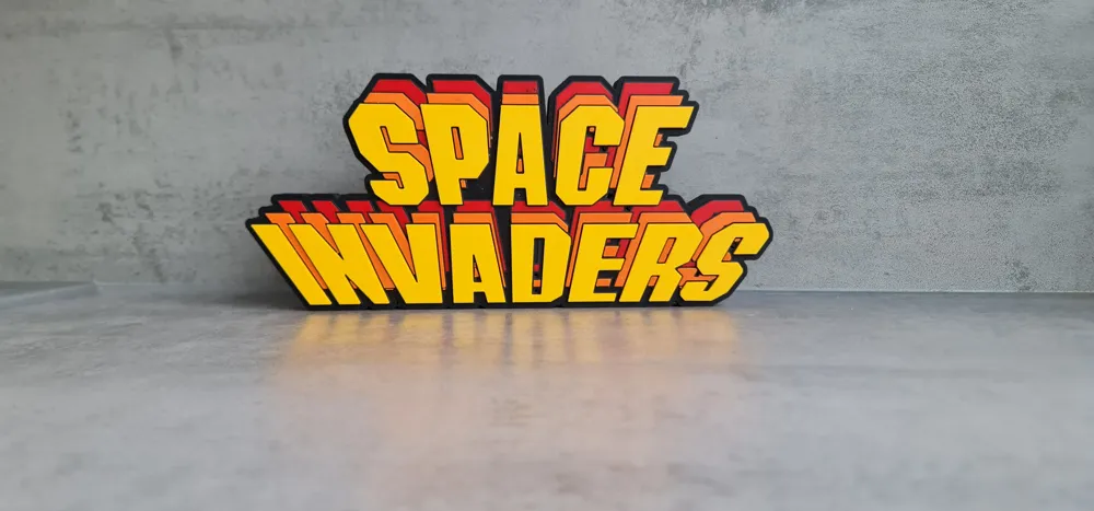 Space Invaders classic arcade logo / sign by Lendehaas MakerWorld ...