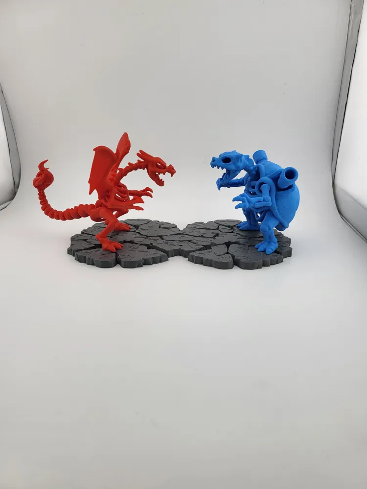 Pokemon Charizard vs Blastoise Skeleton Diorama by Mad power MakerWorld ...