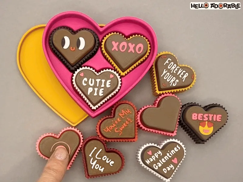 Valentine's Day Chocolate Heart Clicker Fidget Toy - Free 3D Print ...