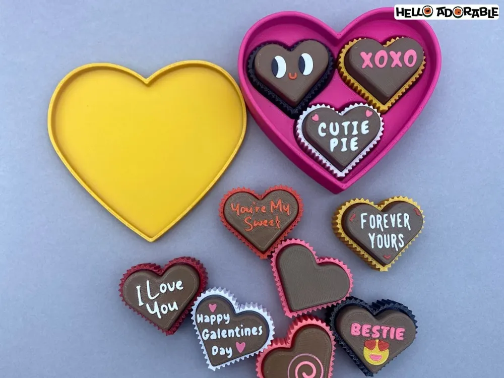 Valentine's Day Chocolate Heart Clicker Fidget Toy - Free 3D Print ...