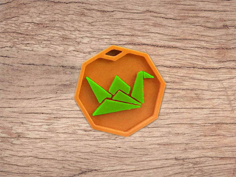 Origami Flapping Bird Amulet Keychain - Free 3D Print Model - MakerWorld