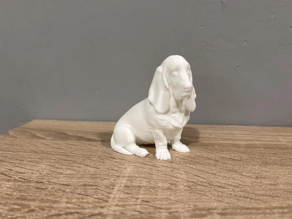 Sitting Basset Hound - Animal - Dog - Free 3D Print Model - MakerWorld