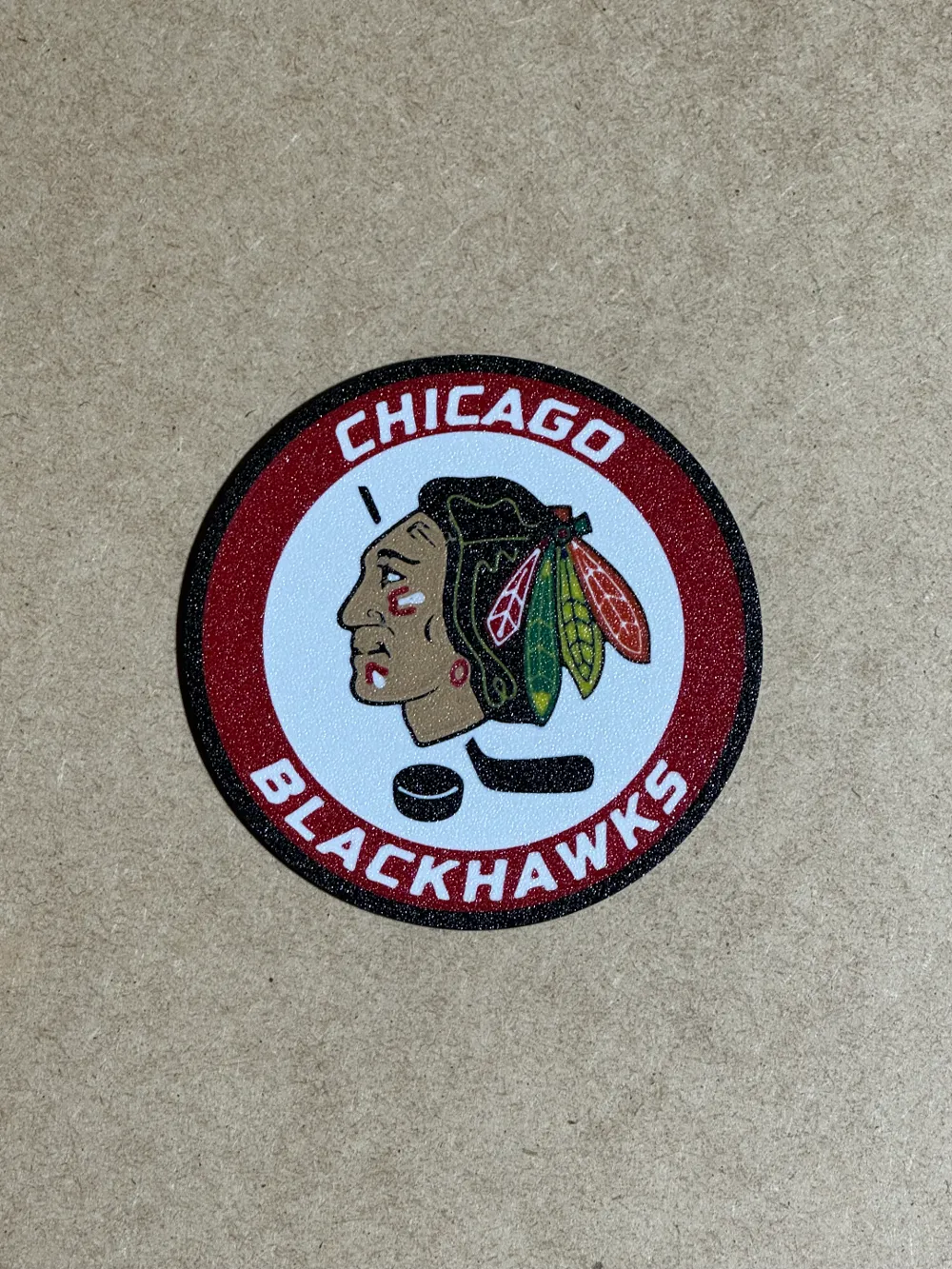 Chicago Blackhawks nhl hockey custom logo coaster by JabHook - MakerWorld