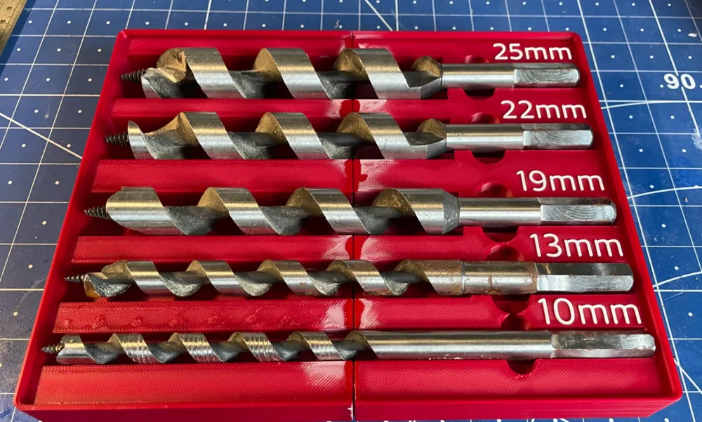 Gridfinity - Drill Bit Set 10-25mm by tbrumm - MakerWorld
