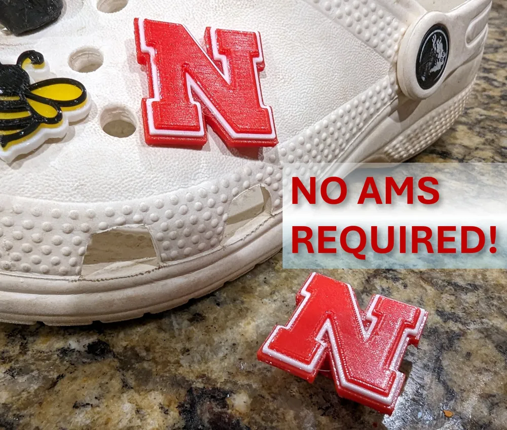 Nebraska Cornhuskers Croc Charm Jibbitz by MinerJ - MakerWorld