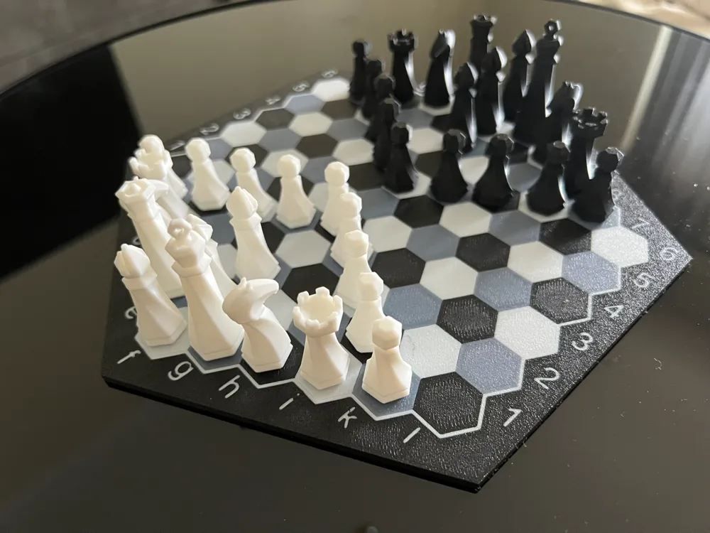Hexagonal Chess Set by farinha MakerWorld: Download Free 3D Models