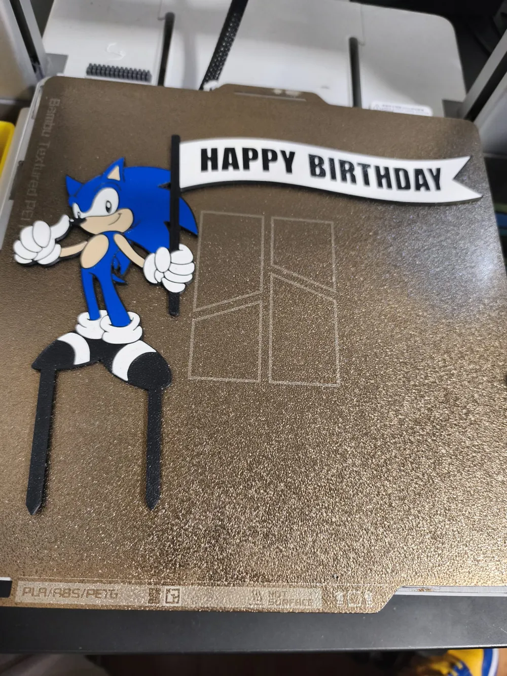 Sonic Birthday Cake Topper - Free 3D Print Model - MakerWorld