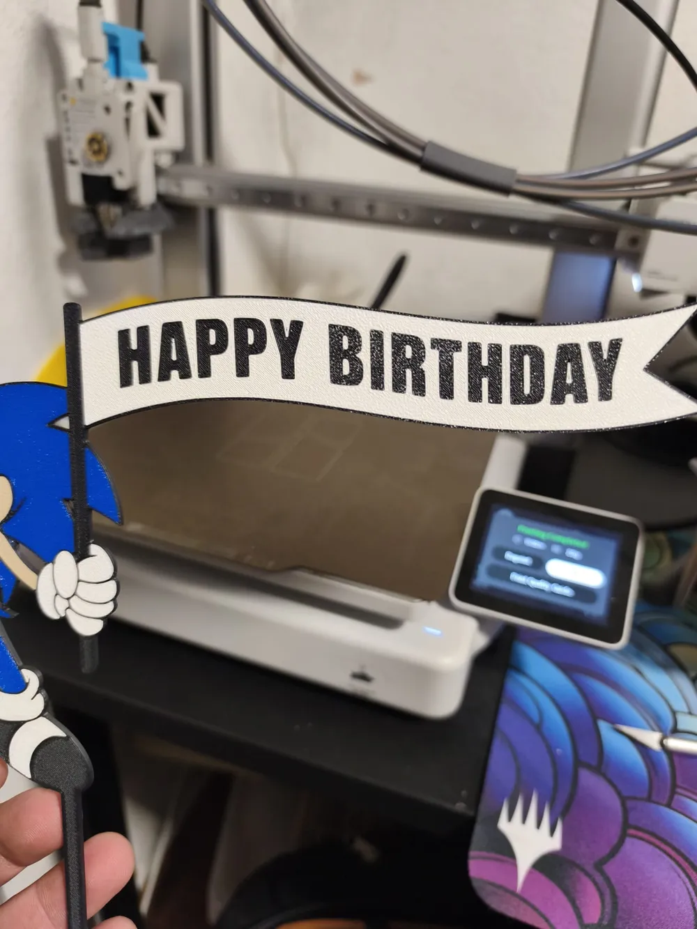 Sonic Birthday Cake Topper - Free 3D Print Model - MakerWorld