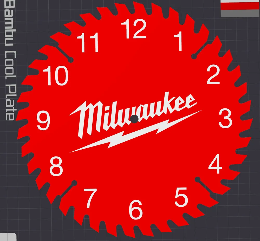 Milwaukee Saw Blade Clock Customizable by tundra3866cda - MakerWorld