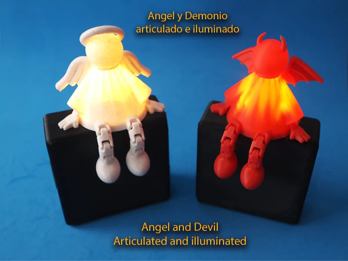 Articulated Angel and Devil LED - Free 3D Print Model - MakerWorld