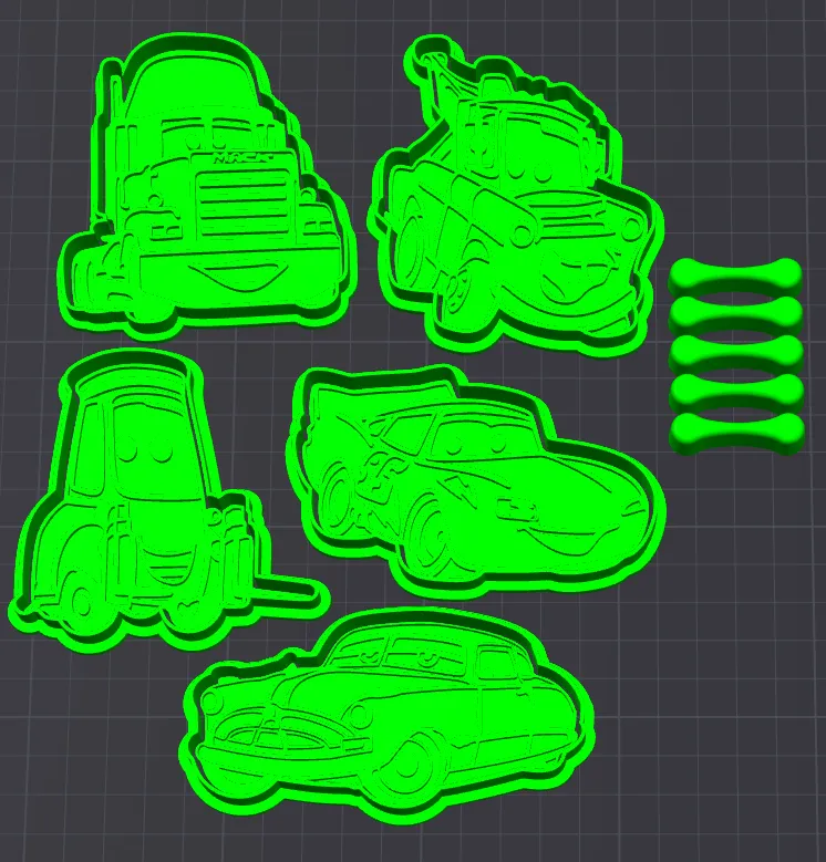 Cars Characters Cookie Cutters - Free 3D Print Model - MakerWorld