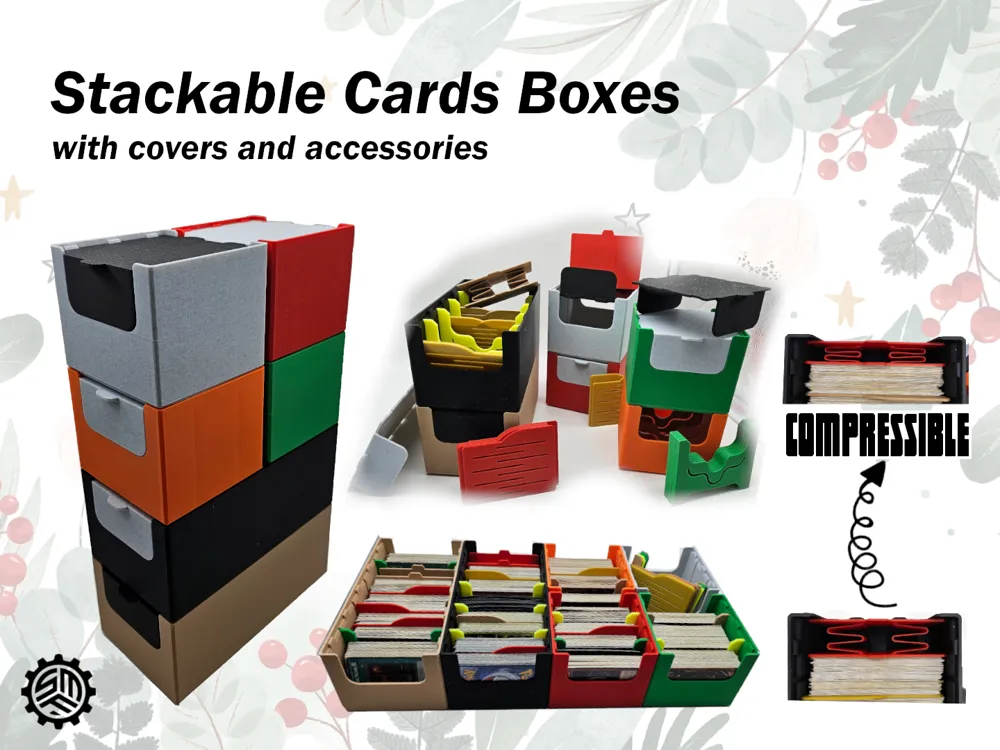 Stackable Cards Boxes with Covers and Accessories by SimonMakerForge ...