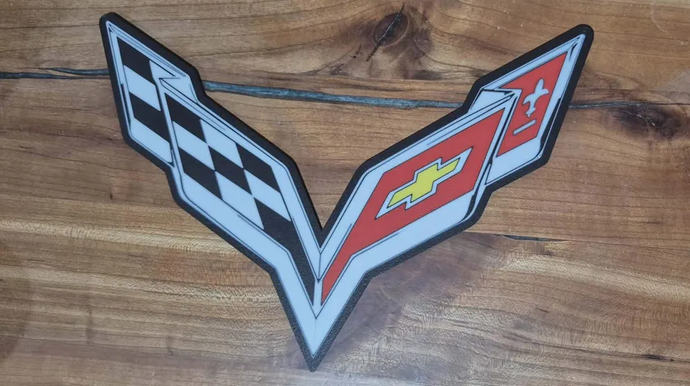C7 Corvette Wall Plaque - Free 3D Print Model - MakerWorld