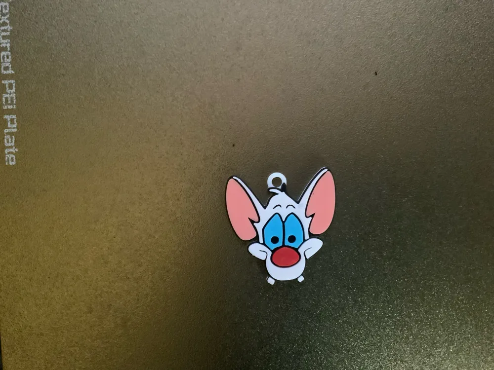 cartoon character pinky(pinky-&-the-brain) keychain / necklace charm ...