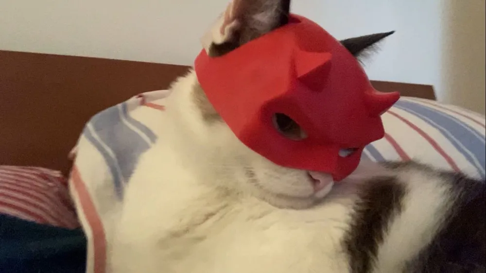 Devil / Daredevil Cat Mask Remixed by FGorgo MakerWorld: Download Free ...