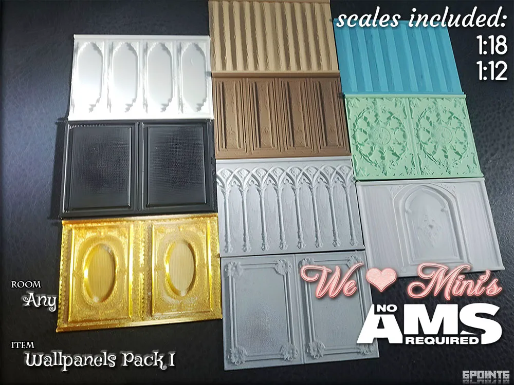 Dollhouse - Wallpanels Pack I - Free 3D Print Model - MakerWorld