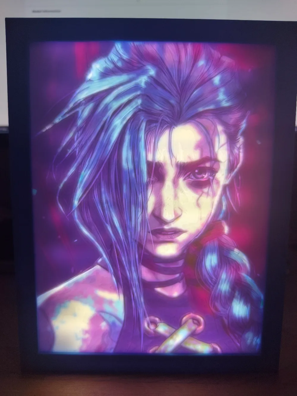 Jinx Litophane with frame by pitykesz1993 - MakerWorld