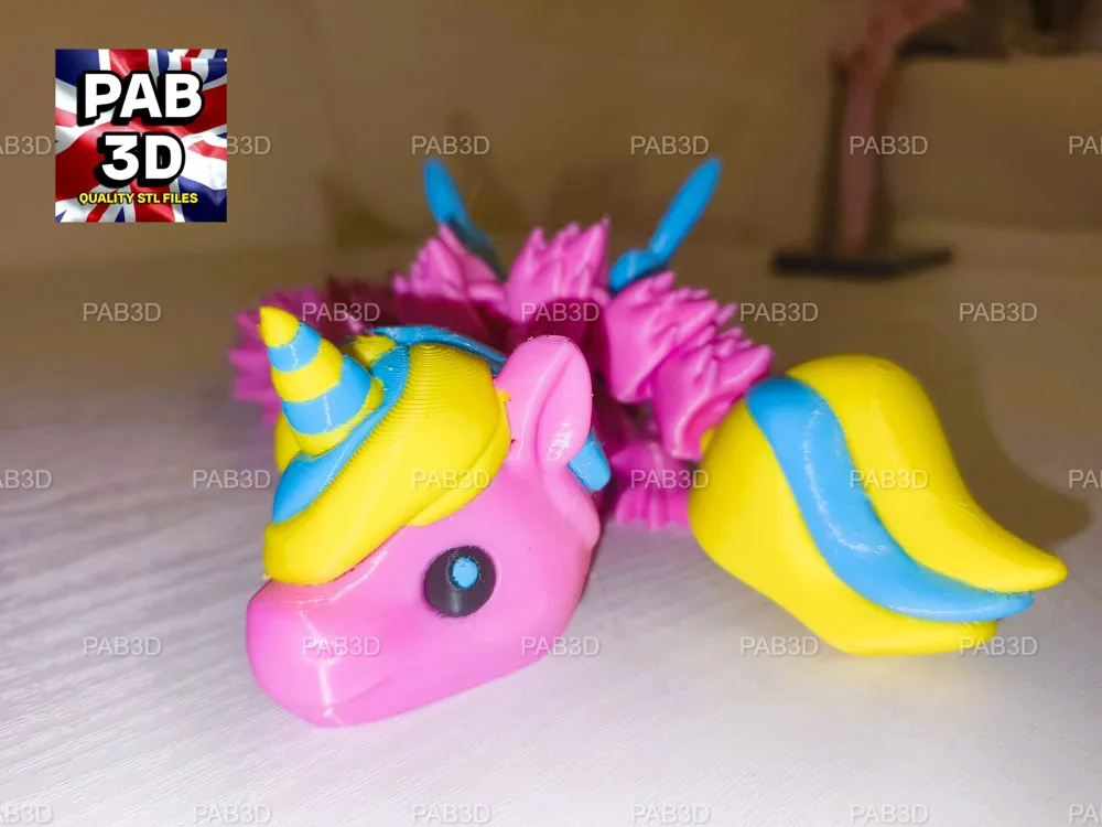 Cute articulated unicorn flexi dragon - Free 3D Print Model - MakerWorld