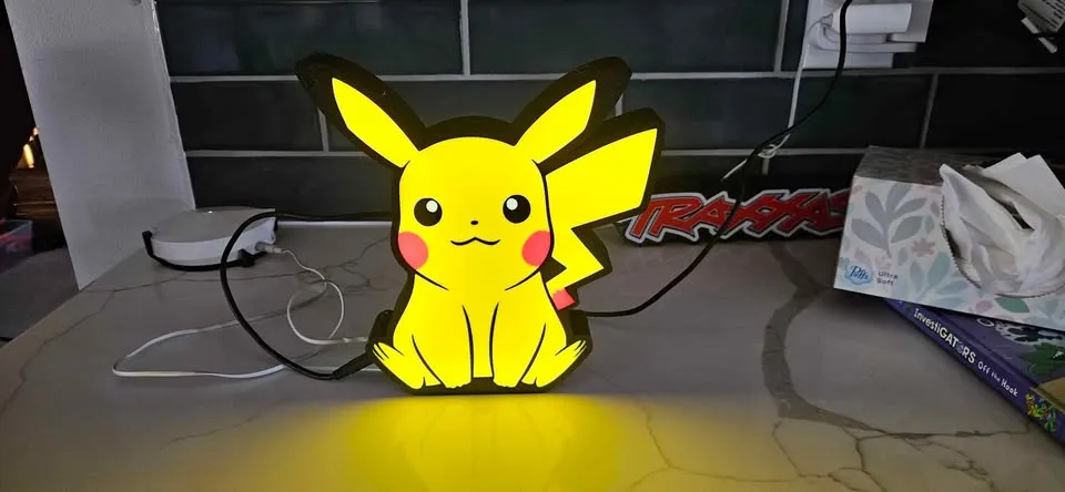 Pikachu LED light box pokemon - Free 3D Print Model - MakerWorld