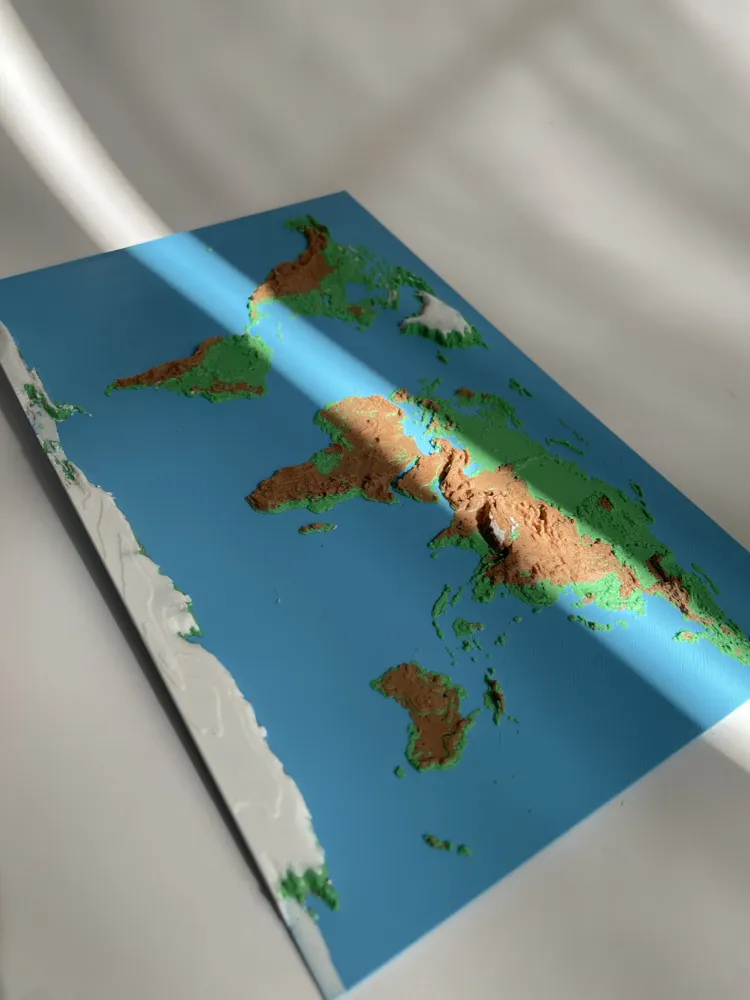 Topographic Map of Earth - Free 3D Print Model - MakerWorld