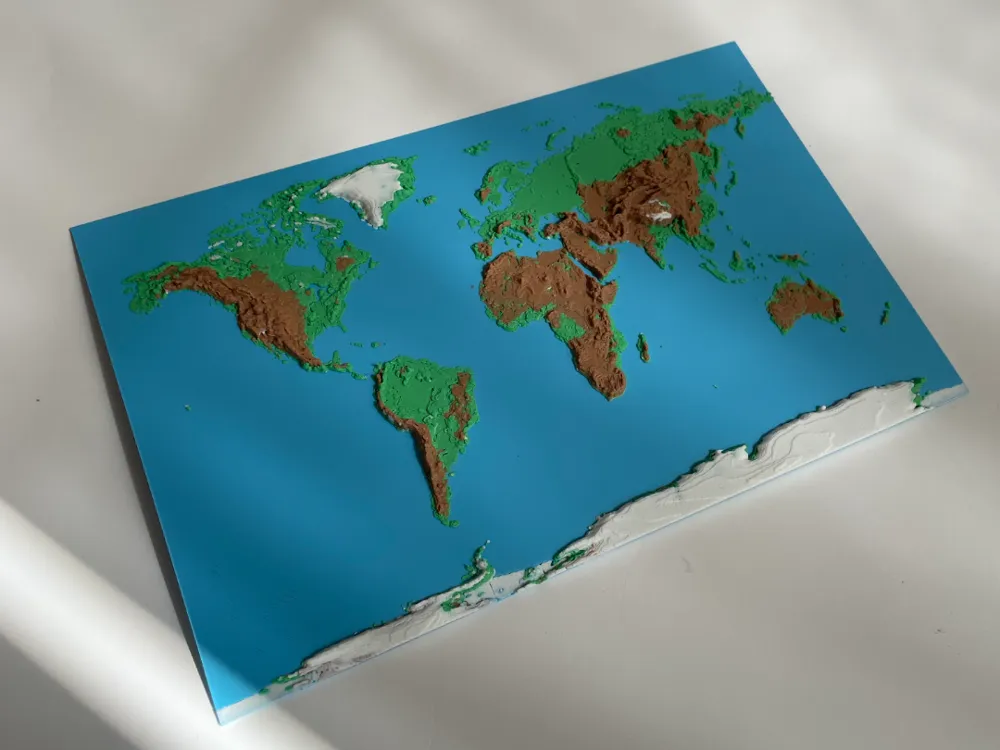 Topographic Map of Earth - Free 3D Print Model - MakerWorld