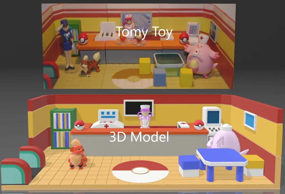 Tomy Pokémon Center Toy Diorama by Scattered Collectables - MakerWorld