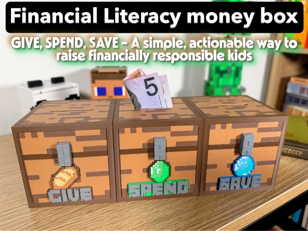 Financial literacy money box - Free 3D Print Model - MakerWorld
