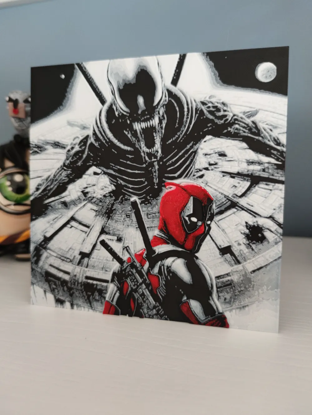 Hueforge Aliens vs DeadPool by Litolunar - MakerWorld