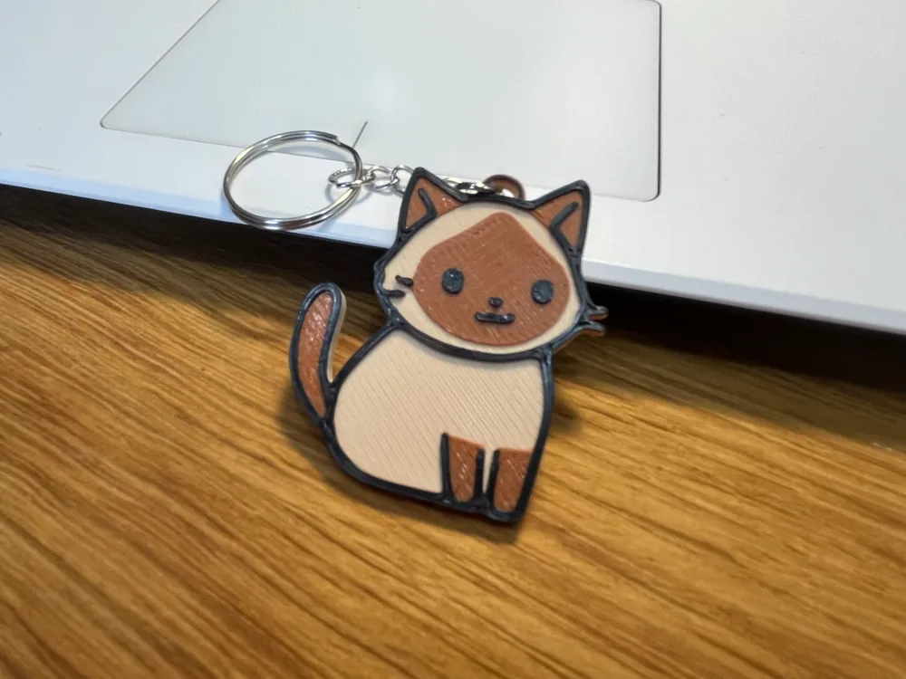 Cute Siamese Cat Keychain by az - MakerWorld
