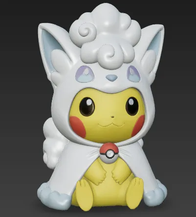 Pikachu with Alolan Vulpix cosplay - Free 3D Print Model - MakerWorld