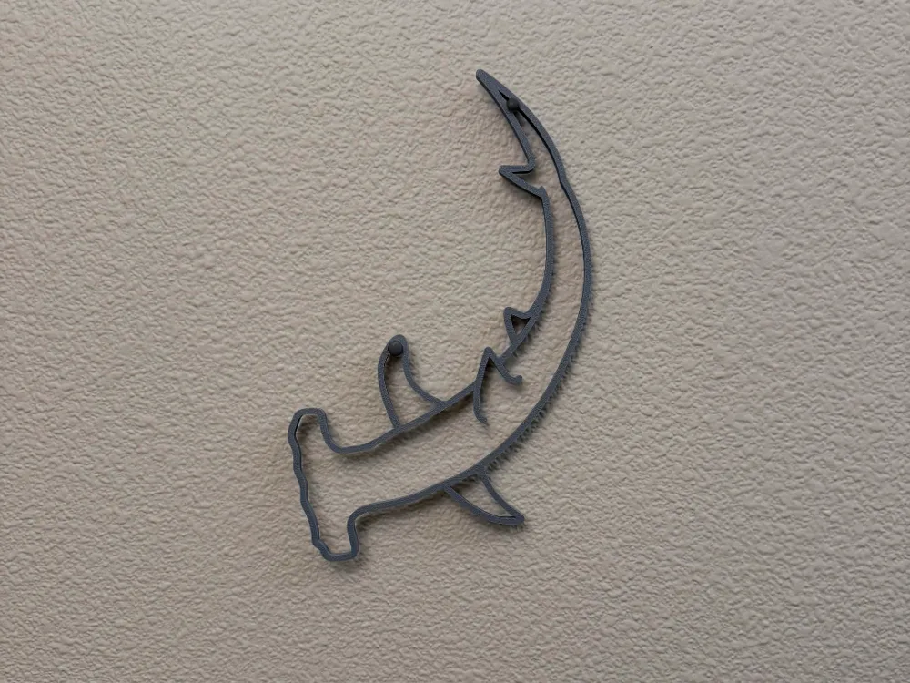 Hammerhead Shark Line Art - Free 3D Print Model - MakerWorld