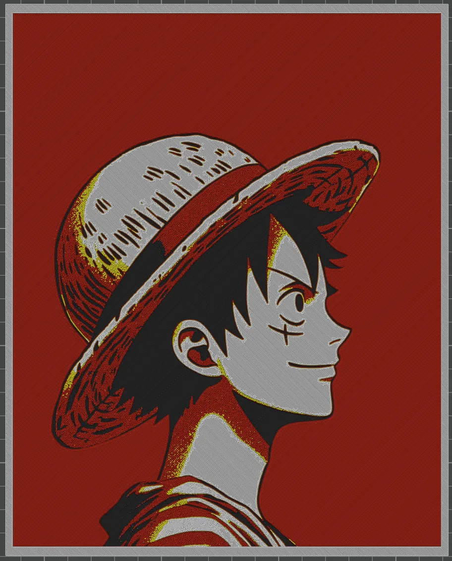 Hueforge - One Piece - Luffy Side View by Cloudy Nostalgia - MakerWorld