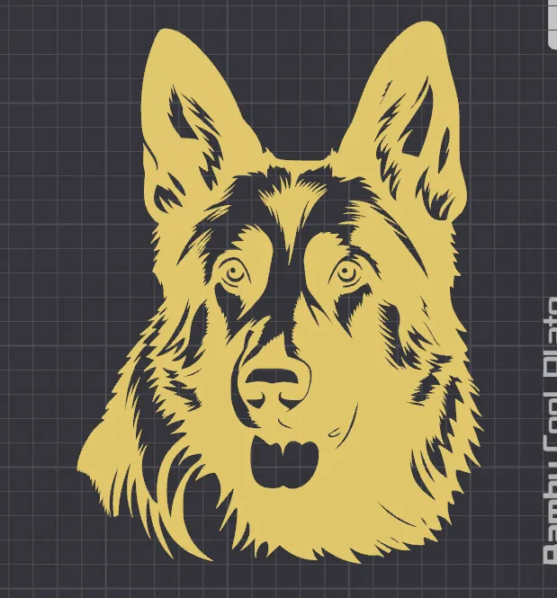 2D German Shepherd Wall Art by angry-p1p - MakerWorld