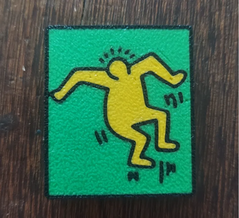 Keith Haring magnet or wall art - Free 3D Print Model - MakerWorld