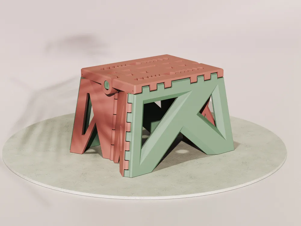 Mecha-Style Folding Stool - Free 3D Print Model - MakerWorld