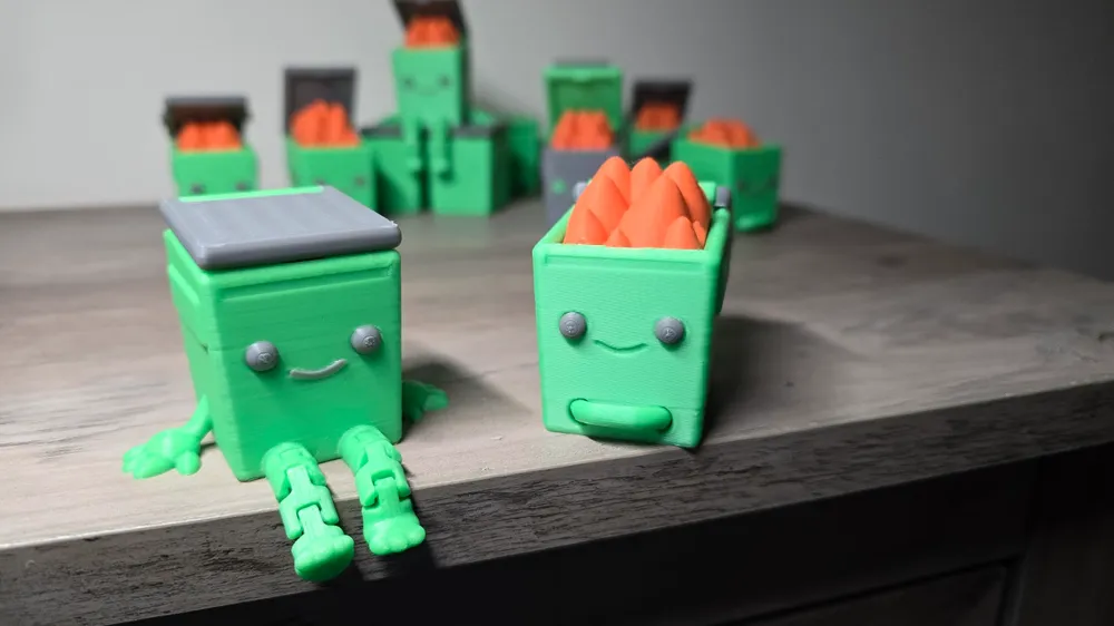 Cute articulated dumpster fire box clicker fidget by Spandolage3D ...