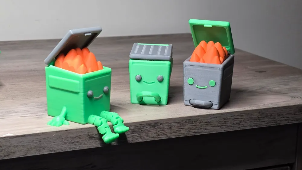 Cute articulated dumpster fire box clicker fidget by Spandolage3D ...