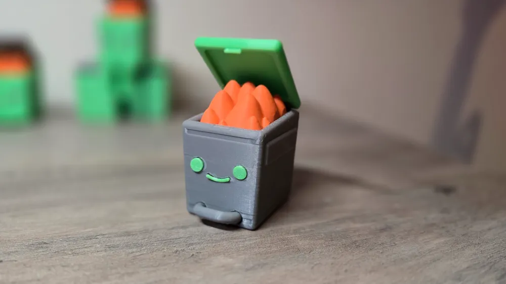 Cute articulated dumpster fire box clicker fidget - Free 3D Print Model ...